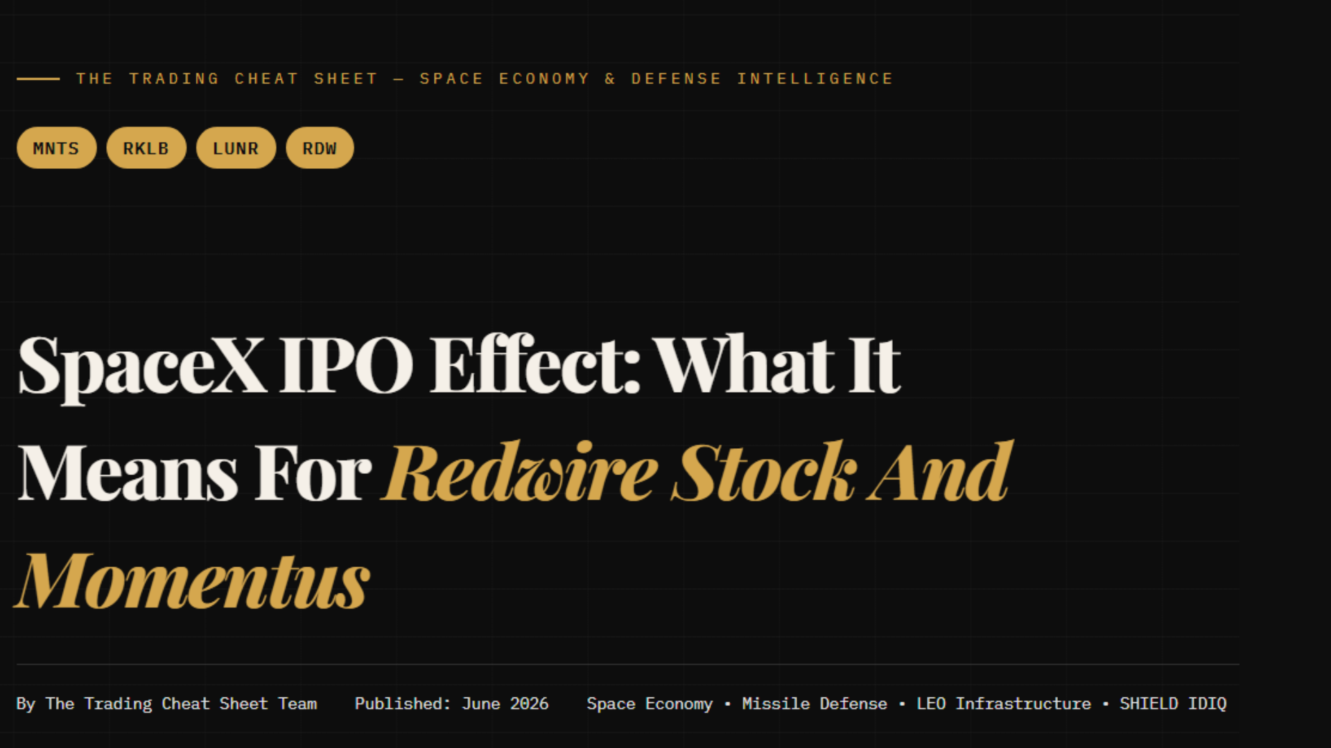 SpaceX IPO Effect: What It Means for Redwire Stock and Momentus
